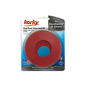 Korky 440BP Dual Flush Seal Kit - Replaces AquaSource, American Standard, Glacier Bay and Mansfield Seals - Made in USA , Red , 3 In.