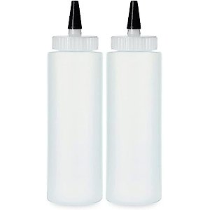 BRIGHTFROM Condiment Squeeze Bottles 8 OZ Wide Neck, Empty Squirt Bottles - Removable Top-Cap, Leak Proof for Ketchup, Mustard, Syrup, Sauces, Dressing, Oil, Arts & Crafts, BPA FREE Plastic - 2 PACK