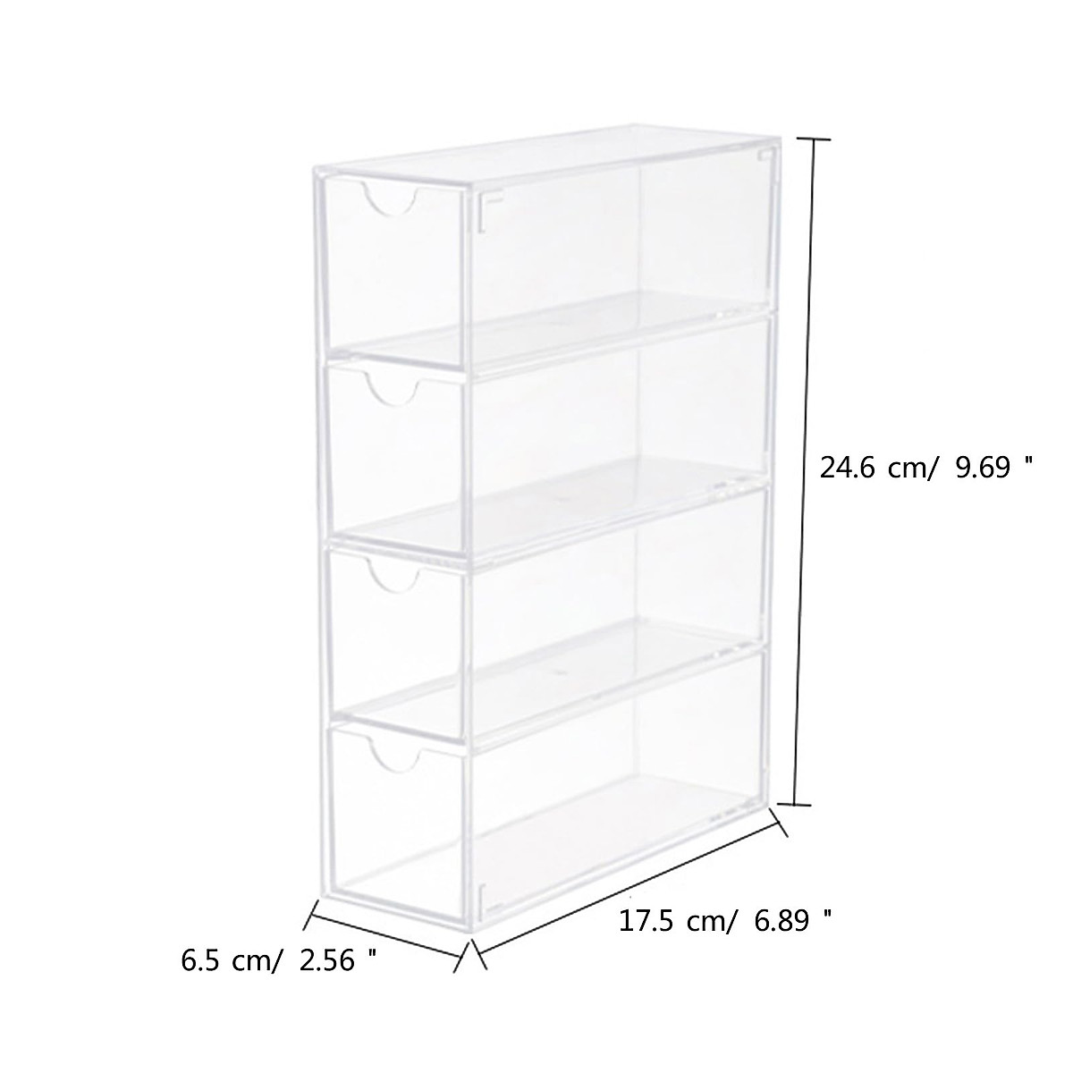 BYNNIX Transparent Dustproof Sunglasses Storage Box With 4 Layer Acrylic Drawers Eyewear Organizer Container Holder Eyewear Accessories Holder