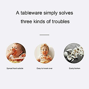 Jakuva Silicone Baby Bowls with Spoon, 2PCS Baby Feeding Set Suction Bowls for Kids Toddlers -BPA Free-Baby Dishes Utensils (Gray & White Marble)