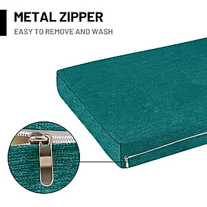 Lokex Bench Cushion,36x14 Inch Waterproof Durable Bench Cushions for Outdoor Furniture,Non-Slip Window Seat Cushions Indoor,Emerald Green