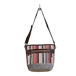 Myra Bag Hues Shoulder Bag Upcycled Cotton & Cowhide Leather S-2865