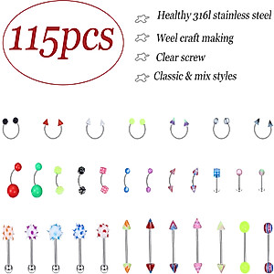 JOERICA 115Pcs body piercing