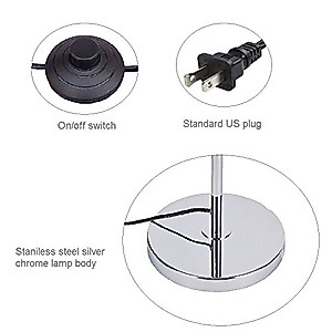 Surpars House Silver Crystal Floor Lamp S Shape Chrome Finish