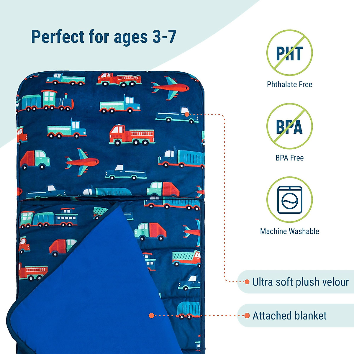 Wildkin 12 Inch Kids Backpack Bundle with Plush Nap Mat (Under Construction)