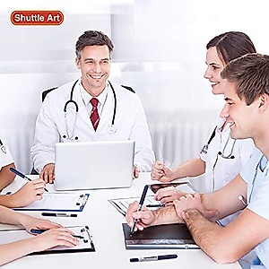 Shuttle Art RollerBall Pens, 25 Pack Blue Fine Point Roller Ball Pens, 0.5mm Liquid Ink Pens for Writing Journaling Taking Notes School Office