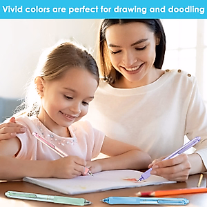 cobee Retractable Gel Ink Pens, 6 Pack 0.5mm Fine Point Black Ink Ballpoint Pen with Super Soft Grip, Quick Drying Writing Pen, Cute Ball Point Pens for Office School Supplies Drawing, Smooth Writing