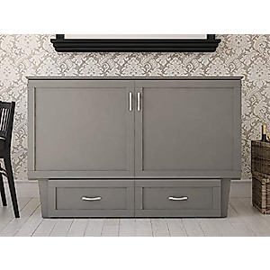 AFI Monroe Murphy Bed Chest with Charging Station, Queen, Grey