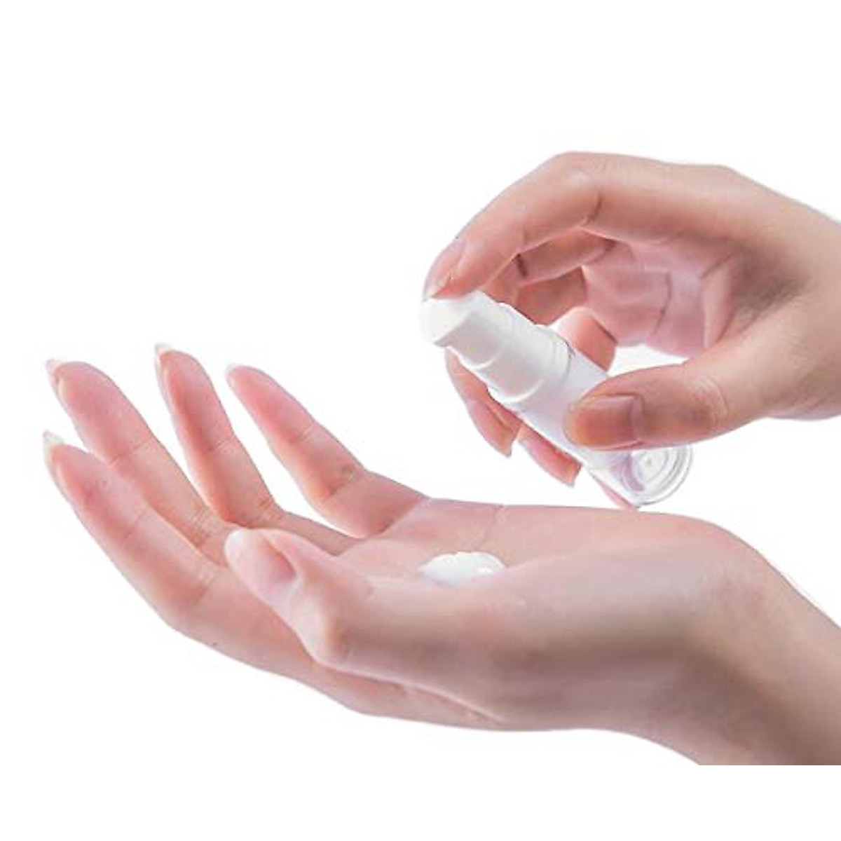 10 Pcs Clear Airless Pump Bottles,Refillable Empty Transparent Plastic Airless Lotion Pump Vacuum Container Diffuser Travel Size Lotion Sample Packing Vial-FREE Funnel,Dropper (5ml/0.17 Qunce)