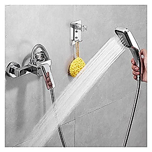 JEMITA Bathtub Hot and Cold Mixing Water Faucet Sink Spray Double Shower Head Deck Mounted Basin Mixer Taps Home Improvement Drop Ship (Color : Black)