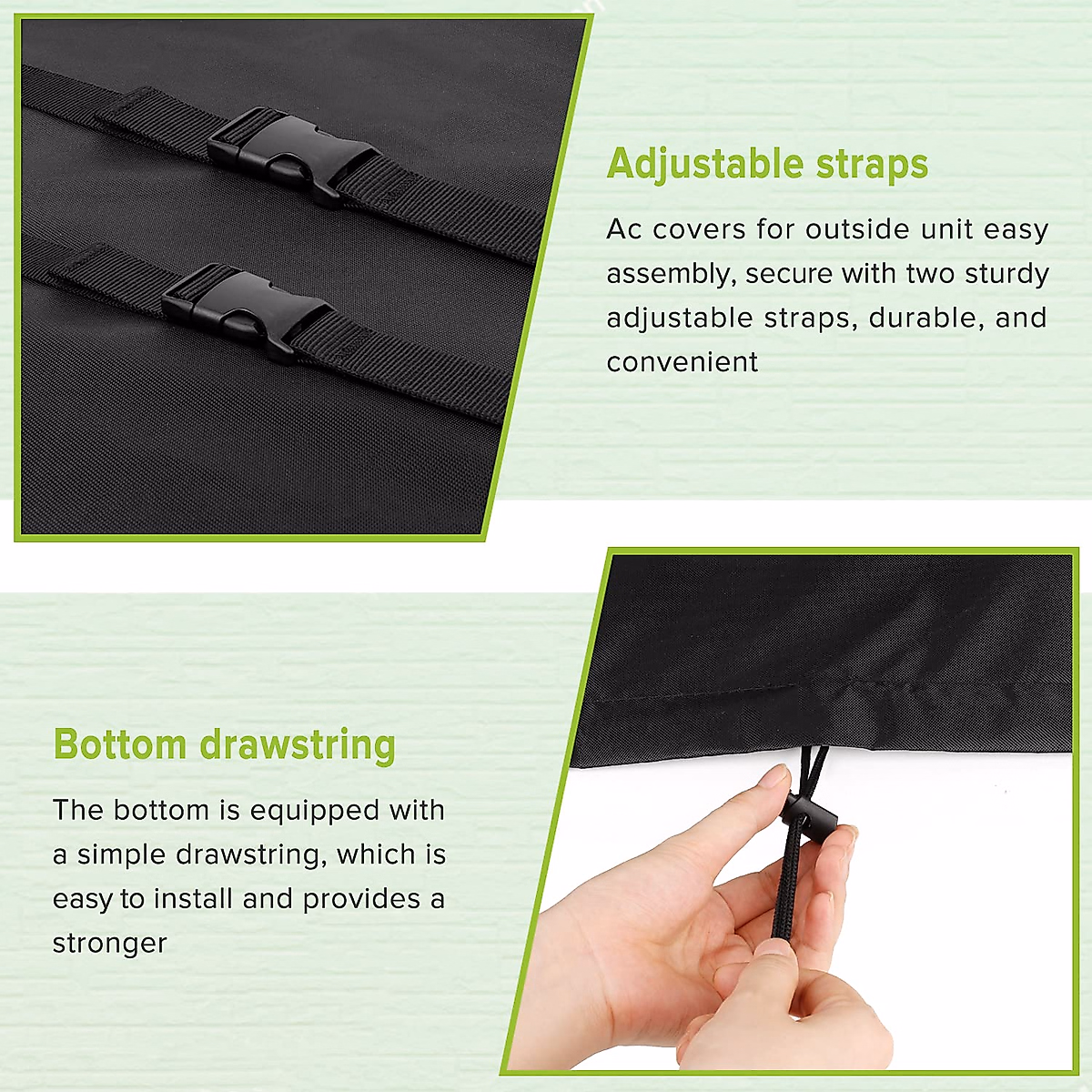 AFEION Window Air Conditioner Cover Outdoor, Outside Window AC Units Cover AC Unit Covers with Free Drawstring, 27.5W x 25D x 19H inches