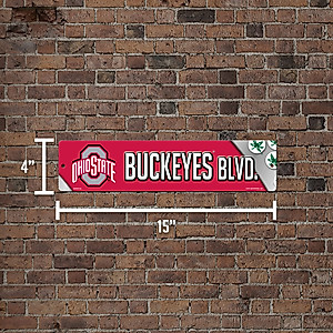 Rico Industries NCAA Ohio State Buckeyes 16-Inch Plastic Street Sign Décor