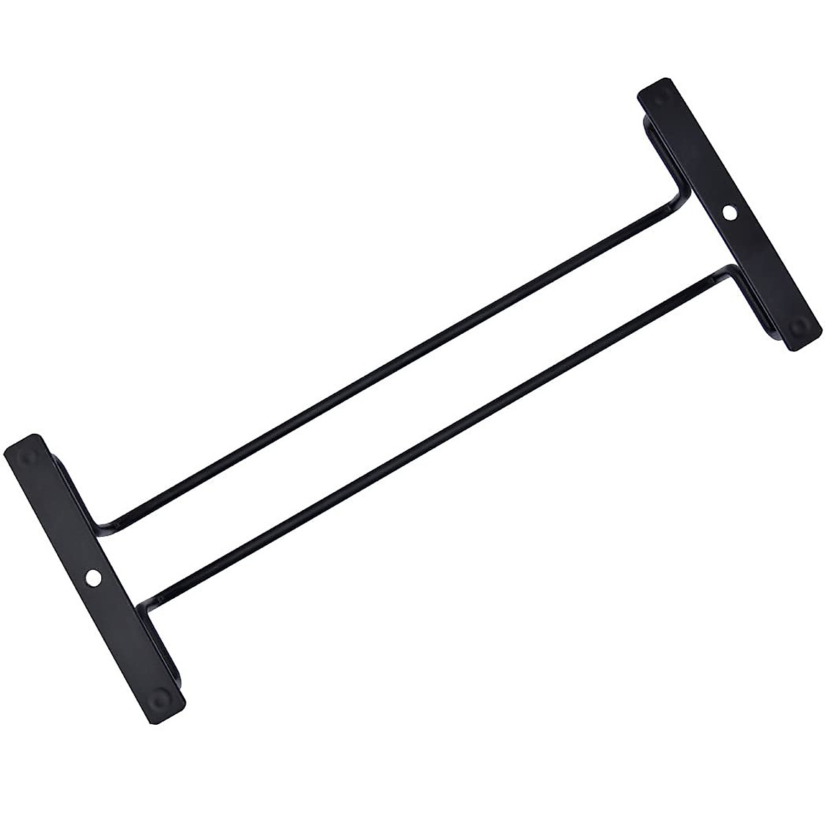 ZOOHOT 27.5cm Wine Glass Rack - Under Cabinet Stemware Wine Glass Holder Glasses Storage Hanger Metal Organizer Black (1 Rows, 2 Pack)