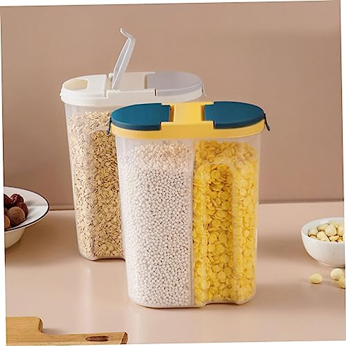 Alipis 3 Pcs Storage Tank Plastic Storage Bins Pet Food Plastic Storage Boxes Storage Boxes with Lids Kitchen Storage Bins Airtight Cereal Container Seal Box Kitchen Storage Boxes Grid Pp