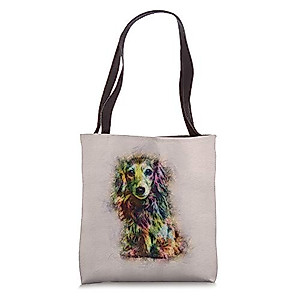 Longhaired Dachshund dog Tote Bag