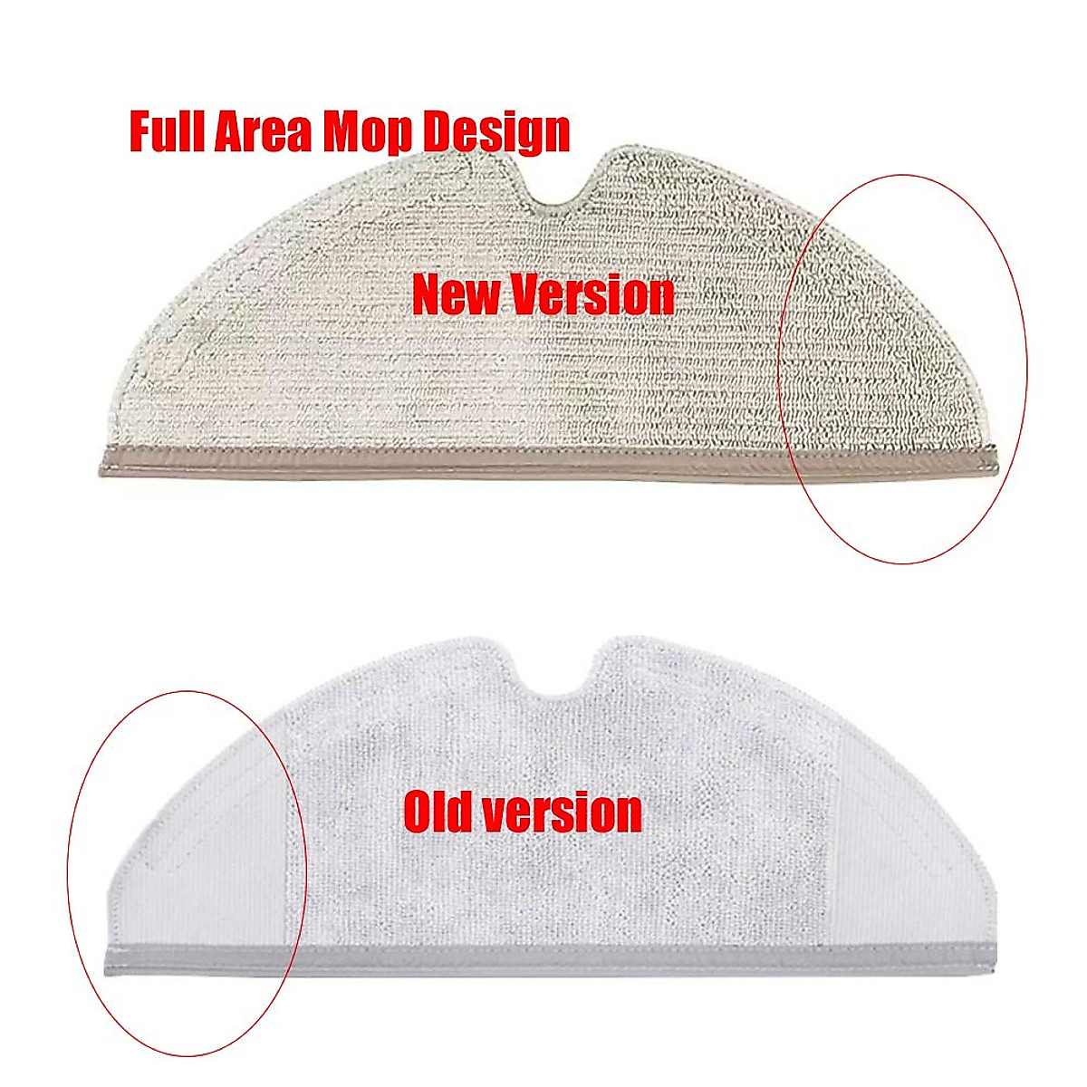 Jorllina 4Pcs Upgrade Full Microfiber Mopping Cloth Pads Compatible with Roborock S6, S6 Pure, E4, S6 MaxV, S5 Max, S5, E35 and E2 Robot Vacuum Replacement Parts