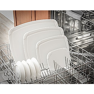 Epicurean Cutting Board with Removable Silicone Corners, 11.5" by 9", White