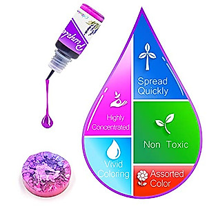 Alcohol Ink Set - 12 Vibrant Colors Alcohol-Based Ink for Epoxy Resin Art, Resin Petri Dish Making - Concentrated Alcohol Paint Color Dye for Resin Painting, Tumbler, Coaster, Yupo - 10ml/.35oz Each
