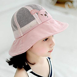 T-Models Baby Hat Compatible with Detachable Cover, Infant Protective Hats Fisherman Cap Skin-Friendly (Pink, 48yards (1-2 Years))