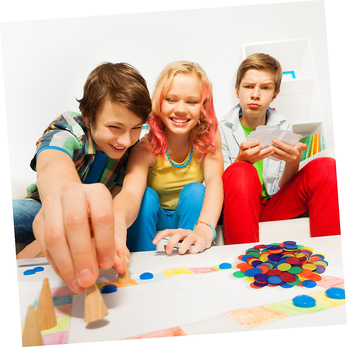 TOYANDONA Wide-application Counting Chips Bingo Chips Poker Chips Set 180pcs Acrylic Discs Math Learning Toys Party Favors