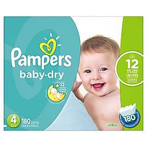 Pampers Baby Dry Diapers Size 4, 180 Count