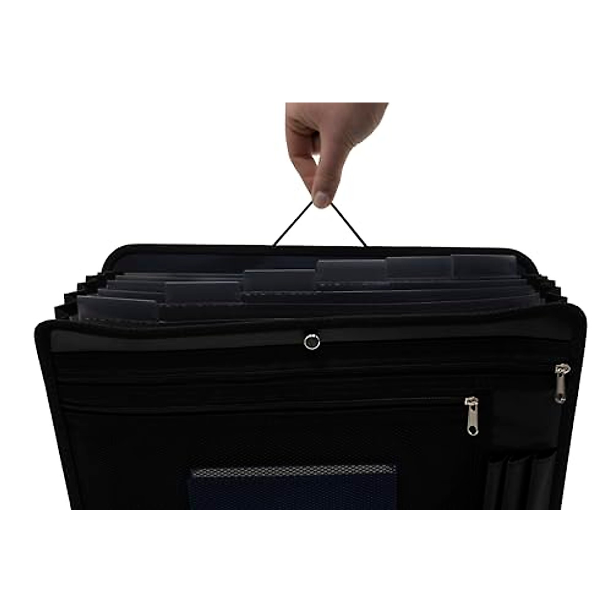 Exacompta - Ref 55834E - Exactive - Conference Folder - 25.5 x 33cm in Size, Suitable for A4 Documents, 13 Customisable Tabs, Writing Pad Supplied - Black