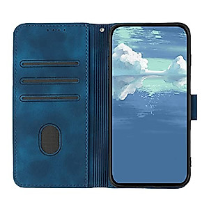 JLHYYXH Case for Sony Xperia 1 III, Geometric Space Credit Card Slot Wallet Case Magnetic Kickstand Shockproof Flip Cover Case for Sony Xperia 1 III-Royal Blue