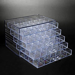 Nail Decoration Storage Box,120 Grids Transparent Nail Art Storage Box, 5-layer Drawer, Water and Dust Resistant, Elegant Appearance, Large Capacity, Beads, Nail Art Supplies Sequence Organizer