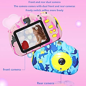 LINXHE Kids Camera, Selfie Digital Cameras Gifts for Boys Girls, 1080P HD Video Camera with 32GB SD Card for Children (Color : Blue)