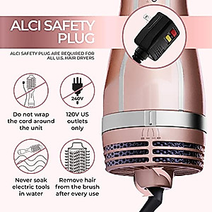 Magnifeko Round Hair Dryer Brush - Hot Air Blow Dryer Brush for Women for Hair Drying, Styling and Volumizing-(Rose Gold)