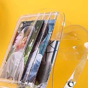 Clear Wallet Glitter Jelly Wallets Transparent Bifold Photocards Holder Lanyard Coin Pouch,Silver