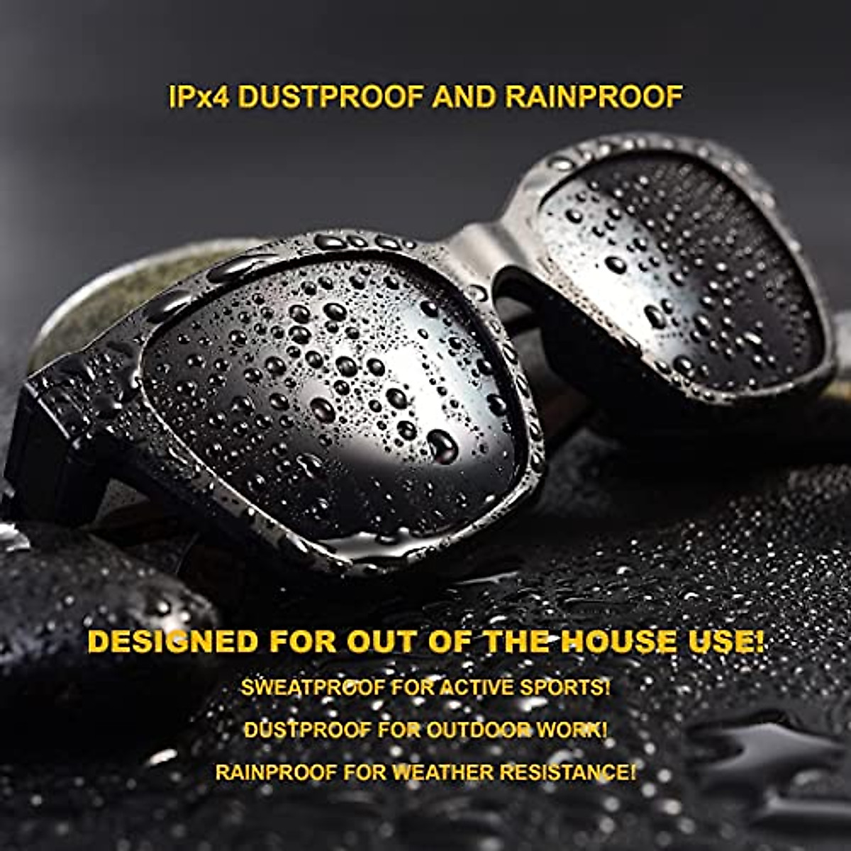 Flows Bandwidth - Smart Bluetooth Audio Sunglasses with Open Ear Headphones - Voice Control - Polarized UVA/UVB Lenses - For Men and Women - Prescription (Rx) Ready - Bruno Frames (Black)