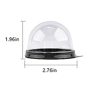 Typutomi 50 Pcs Plastic Mini Cupcake Box, Clear Round Mooncake Dessert Container Box Disposable Cake Cookies Muffins Box with Dome Lid for Wedding Birthday Holiday Parties Gift Box(Black)