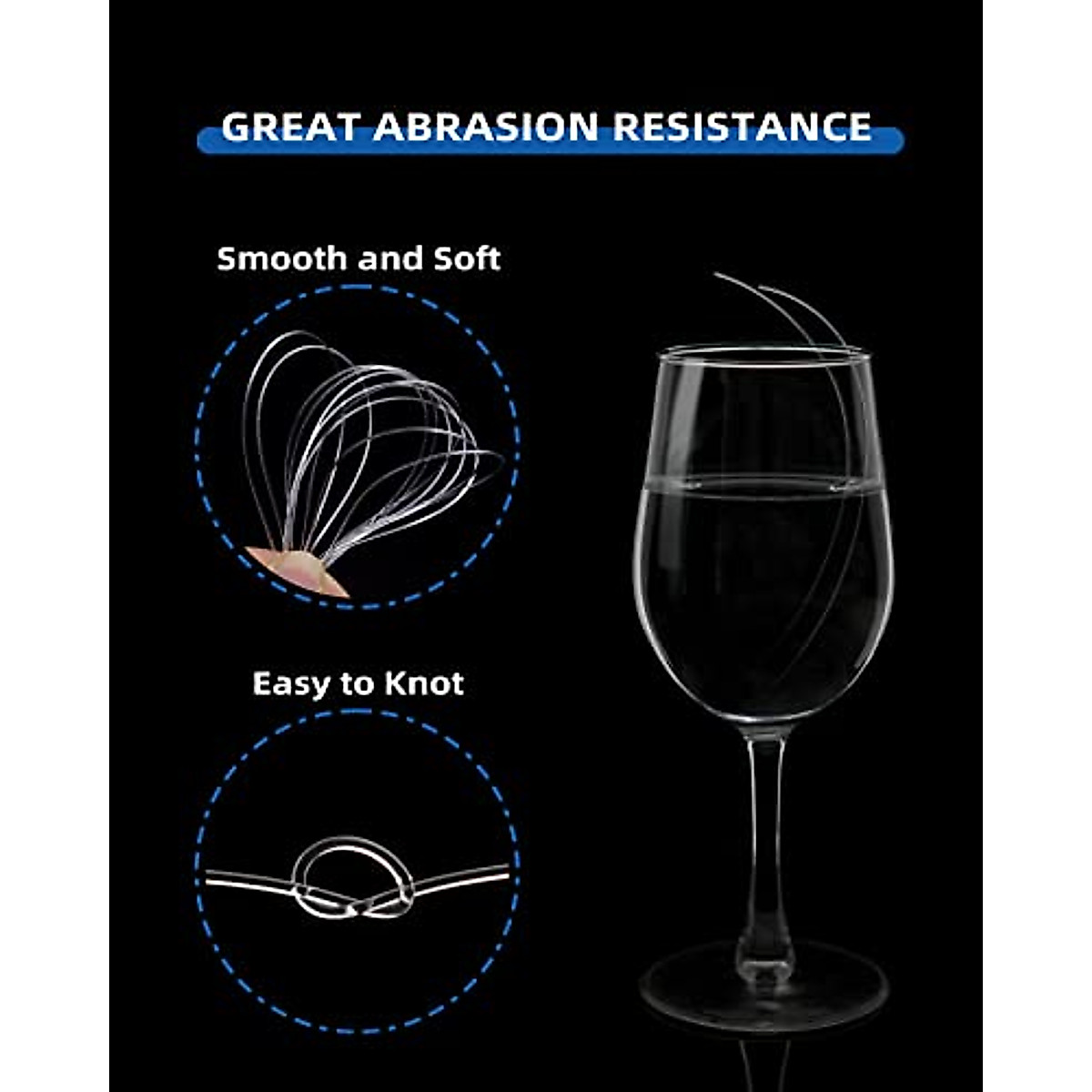 BLUEWING Monofilament Fishing Line Clear Invisible Thin Diameter Fishing String Mono Fishing Line, Dia.0.9mm*500YD*100LB