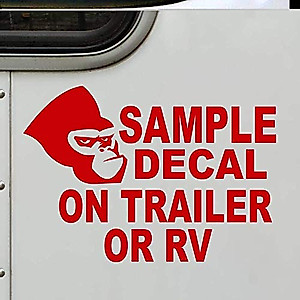 WHOA REARING HORSE TRAILER - PICK COLOR - Back Door Caution Sign Vinyl Decal Sticker A