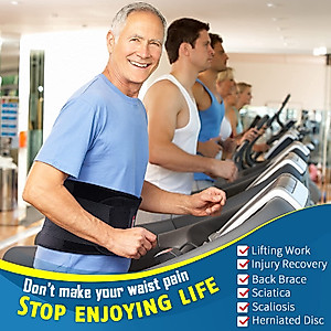 FEATOL Gel Pack Back Brace,Lumbar Support for Back Pain Relief, Herniated Disc, Sciatica, Scoliosis - Breathable Material Design with Heat & Ice Gel Pack for Men & Women| Large/X-Large