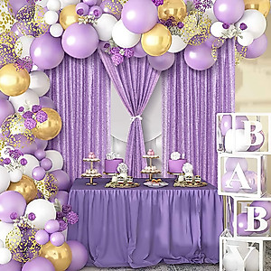 Sparkly Sequin Backdrop Curtain 4 Packs 2ftx8ft Wedding Party Backdrop Lavender Sequence Sequin Photo Booth Backdrop