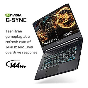 Acer Predator Triton, Gaming Laptop, Core i7-8750H, GeForce RTX, Max-Q, 15.6 inches FullHD 144Hz, 16GB , 512GB PCIe SSD (Renewed)