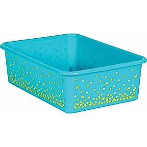 Teach Create Resources Teal Confetti Large Plastic Storage Bin