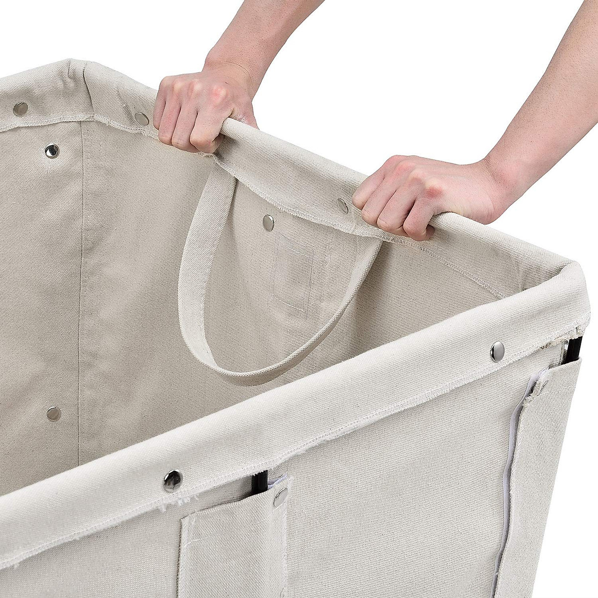 Global Industrial 8 Bushel, Canvas Basket Bulk Truck, Unassembled, 34" L x 22" W x 30-1/2"H