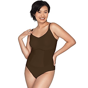 Maidenform Power Players Shapewear, Smoothing, Shaping Wireless Thong Bodysuit with Cool Comfort, Firm Holding Power, Bronze, XX-Large