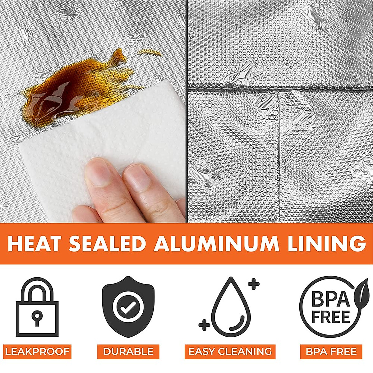 OPUX Lunch Bag for Women, Insulated Lunch Box Tote for Girls Kids Adult School Work, Reusable Womens Lunch Tote for Office Travel, Cute Small Lunch Tote, Fits 12 Cans - Black