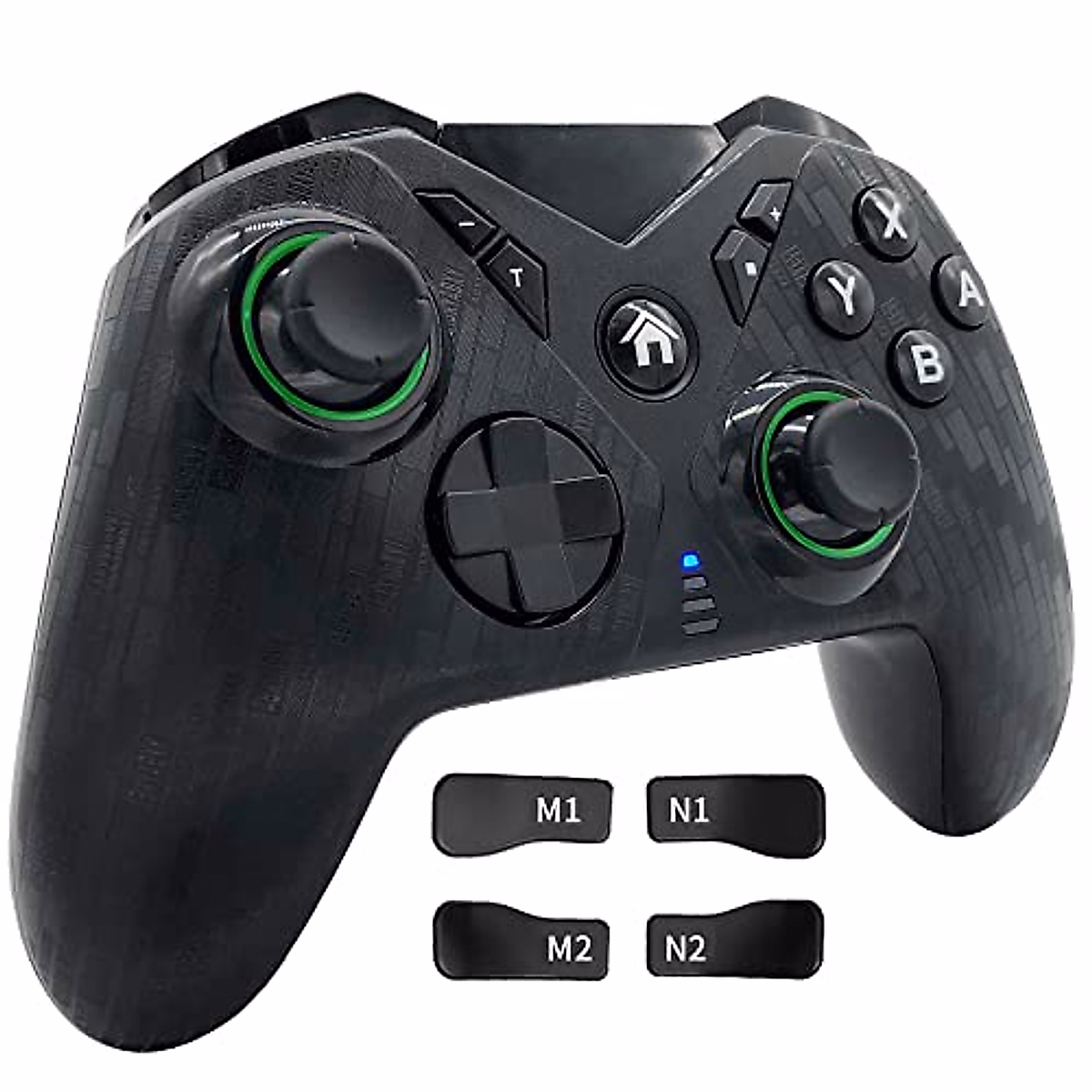 TJPD Pro Controller For Switch, Wireless Gamepad With 4 Programmable Back Buttons/RGB Light/Super Turbo/6-Axis Gyro/One-click reconnection/Adjustable vibration (Charcoal)