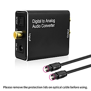 Giveet Digital to Analog Audio Converter, DAC Digital SPDIF Optical (Toslink) to Analog L/R RCA & 3.5mm AUX Stereo Audio Adapter with Optical Cable for TV Box DVD PS3/PS4 Xbox Amp Home Cinema