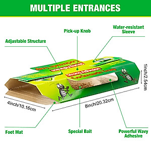 Qualirey Roach Killer Indoor Sticky Roach Traps Glue Cockroach Killer Infestation Home Cockroach Trap for Indoor Home Pest Bug Insect Control 8.66 x 7.6 Inch(80 Pcs)