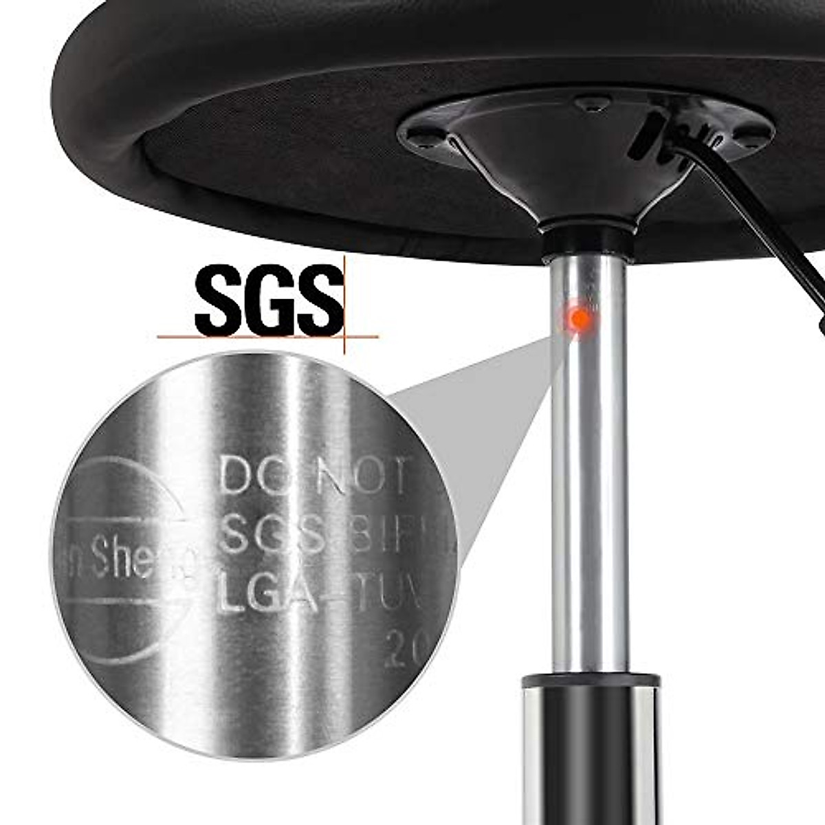 Yaheetech Height Adjustable Rolling Swivel Salon Stool Chair Hydraulic Ergonomic with Backrest Wheels for Tattoo Massage Facial Spa Manicure Dentist Clinic,Black