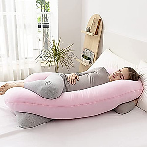 Yuantian Pregnancy Pillow, for Pregnant Woman C-Shape Full Body Pillow and Maternity Support (Jersey Cover)- Support for Back, Hips, Legs, Belly for Pregnant Women