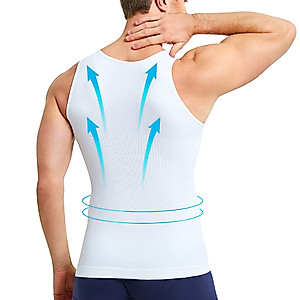 TAILONG White Compression Shirt Men Shapewear Slimming Body Shaper Waist Trainer Vest Workout Tank Tops Abdomen Undershirts