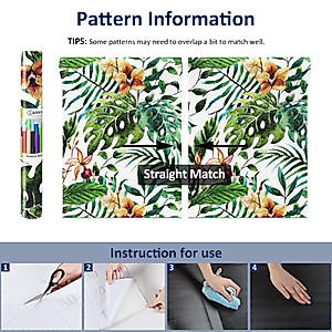 WESTICK Tropical Leaf Wallpaper Peel and Stick Jungle Botanical Wallpaper Palm Tree Tropical Wallpaper Modern Greenery Floral Contact Paper for Walls Bathroom Bedroom Accent Wallpaper 17.75" x 118"