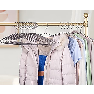 SLEEPING LAMB Metal Hangers 100 Pack Clothes Hangers - Coat Hangers for Closet-16.4 inch Stainless Steel Heavy Duty Hangers for Suits, Shirts, Pants